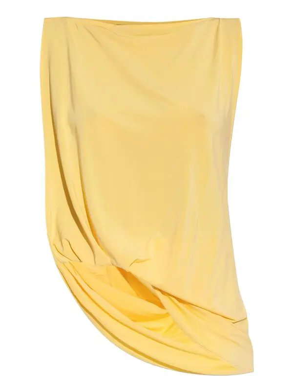 Jacquemus Asymmetrical Sleeveless Top With Drapery - Yellow
