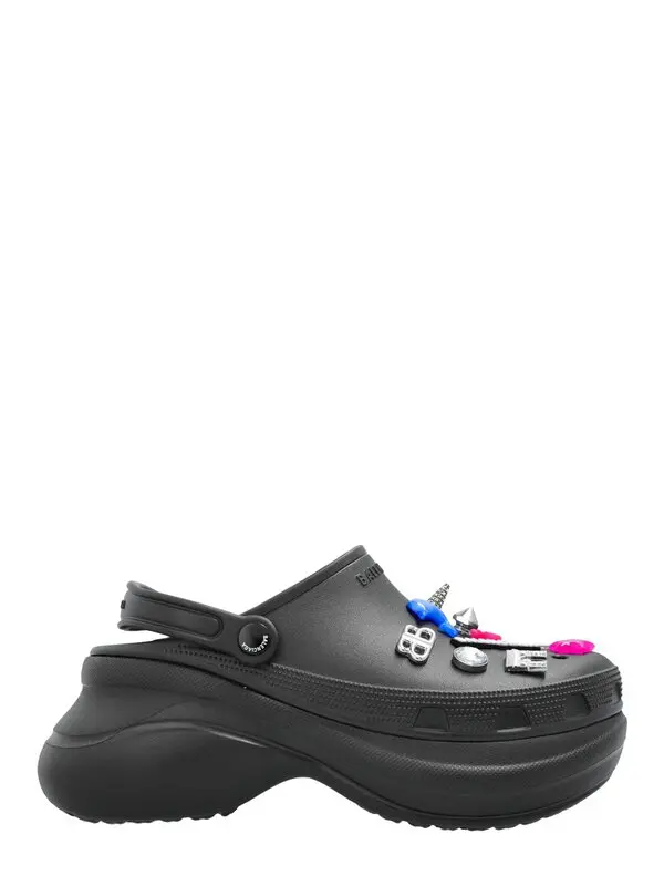 Balenciaga Rubber Shoes With Appliqués - Black