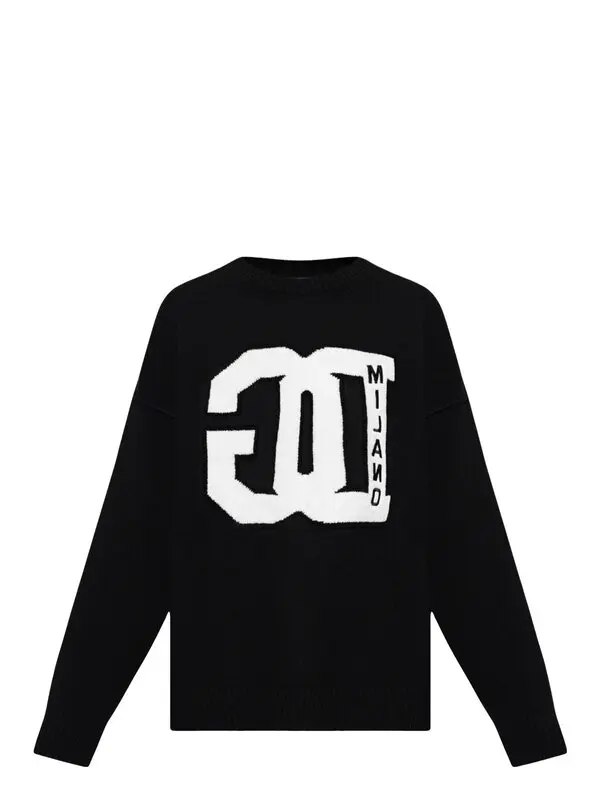 Dolce & Gabbana Sweater With Embroidered Logo - Black