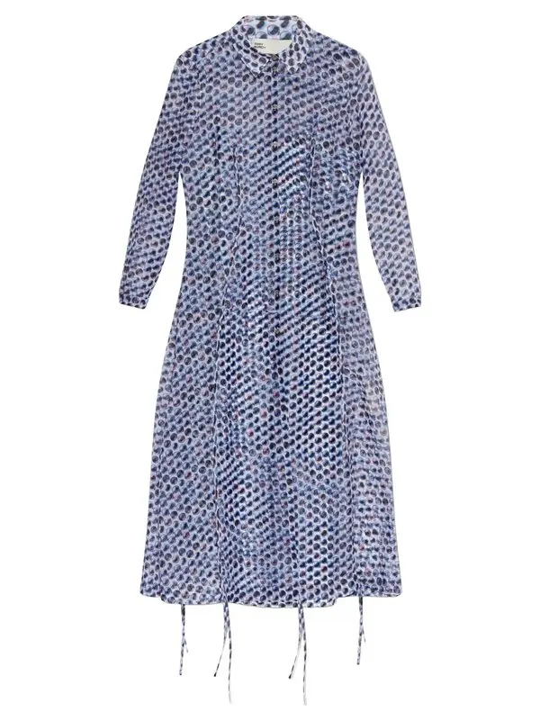 Tory Burch Geometric Print Silk Dress With Slip - Blue