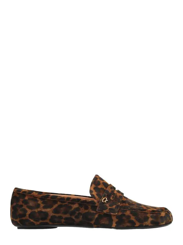 GIANVITO ROSSI Giorgia Leopard Print Loafers - Brown