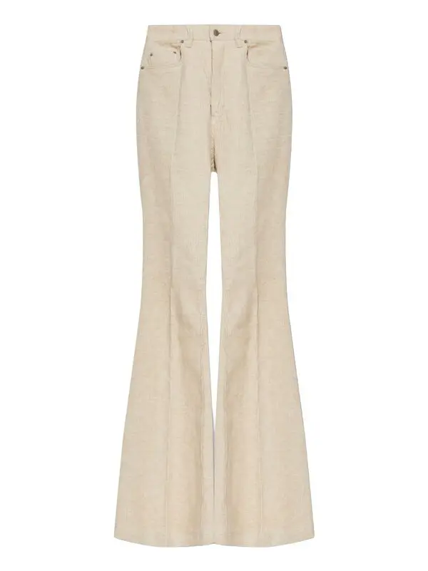 Rick Owens Flared Corduroy Trousers - Cream