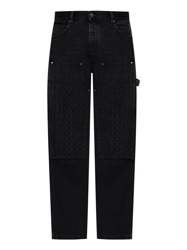 Amiri Jeans With Embroidered Details - Black