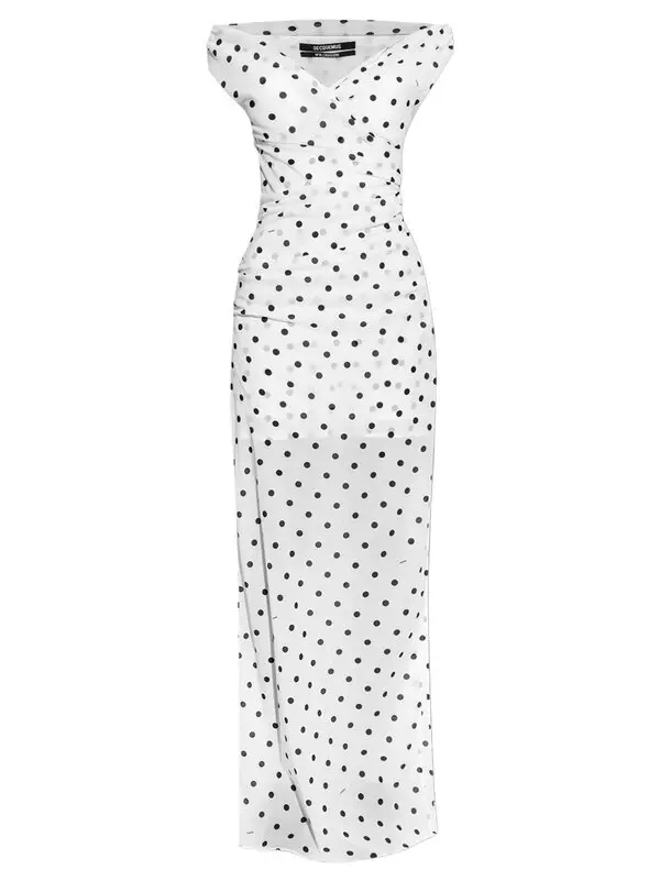 Jacquemus Polka Dot Patterned Maxi Dress - White