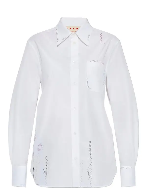 Marni Shirt With Colorful Stitching - White