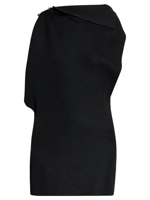 Jacquemus Asymmetrical Mini Dress With Appliqu - Black