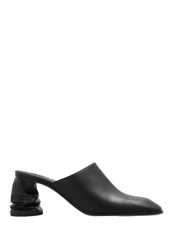 Alexander McQueen Leather Heeled Mules - Black