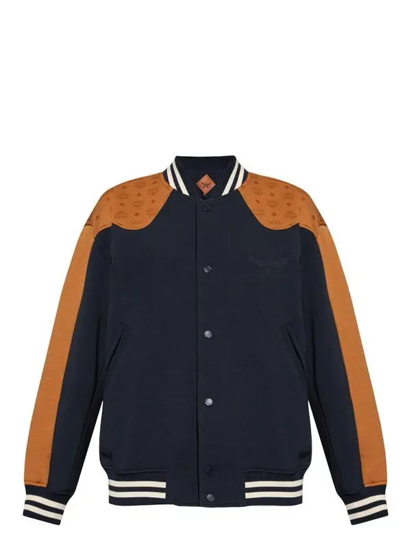 Mcm Monogram Insert Bomber Jacket - Navy Blue