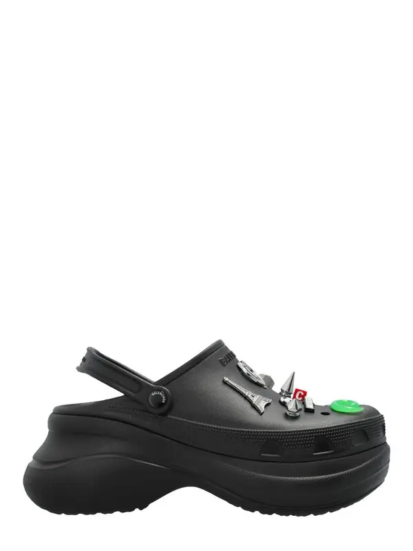 Balenciaga Rubber Shoes With Embellishments - Black
