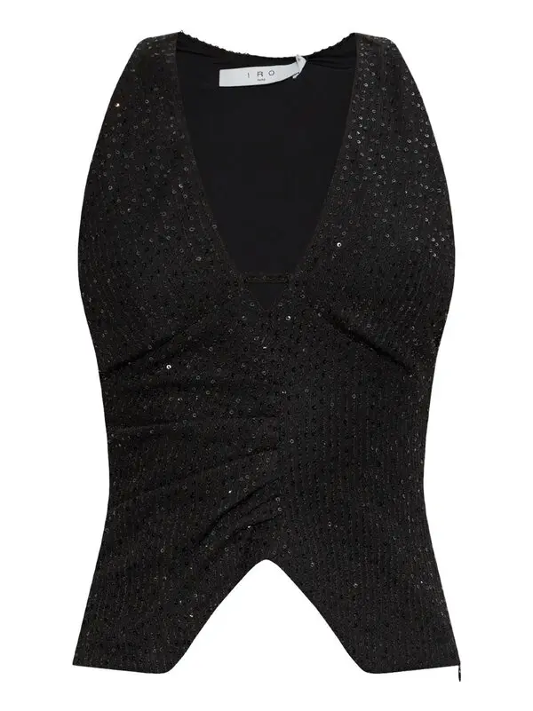 IRO PARIS Minnia Sequin Top - Black
