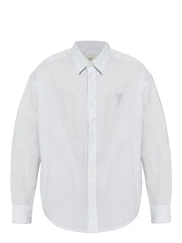 Ami Shirt With Striped Pattern - White