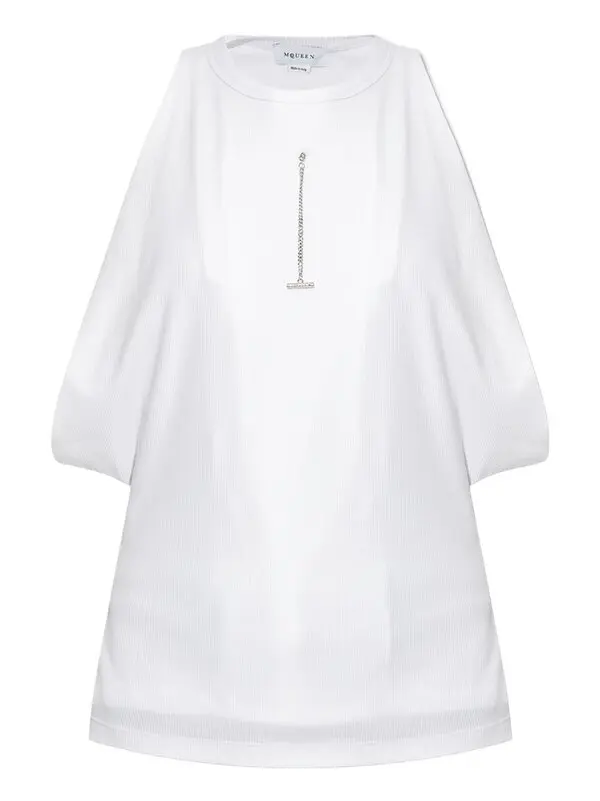 Alexander McQueen Round Neck Top - White