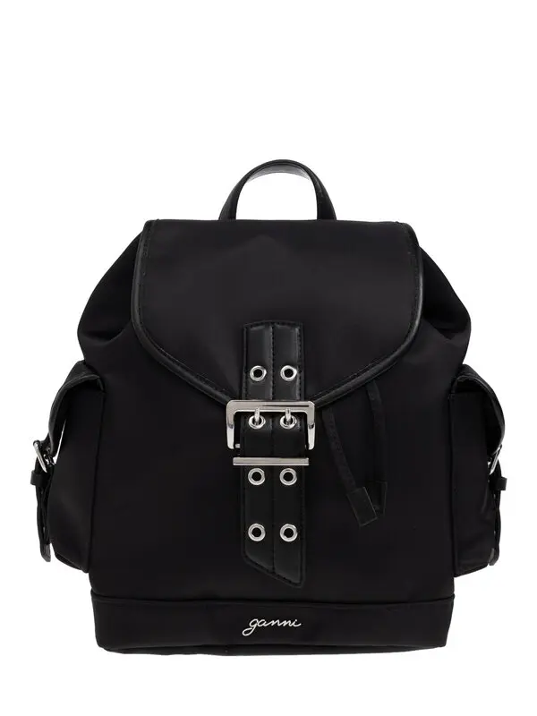 GANNI Logo Backpack - Black