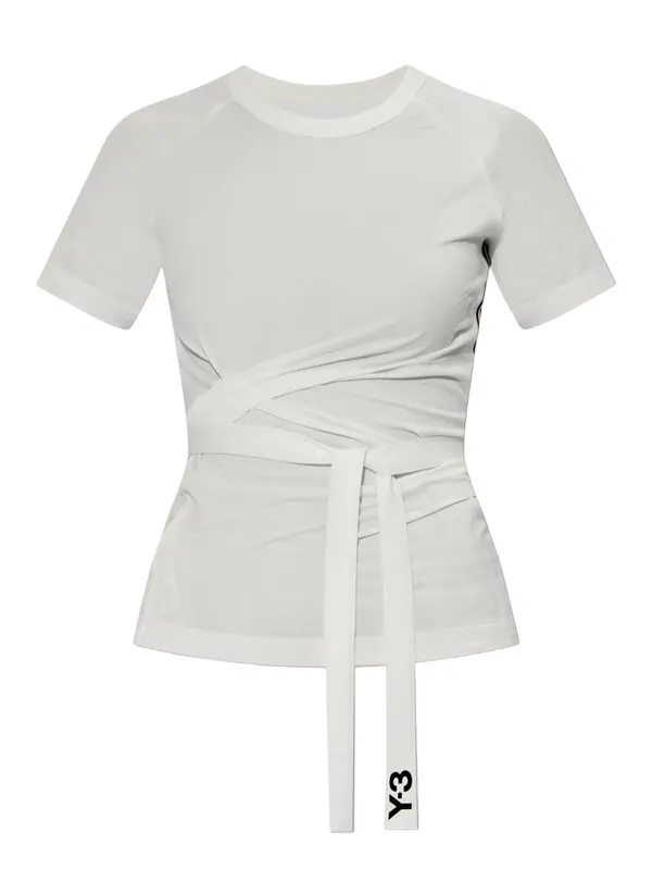 Y3 T-shirt With Drawstring Detail - White