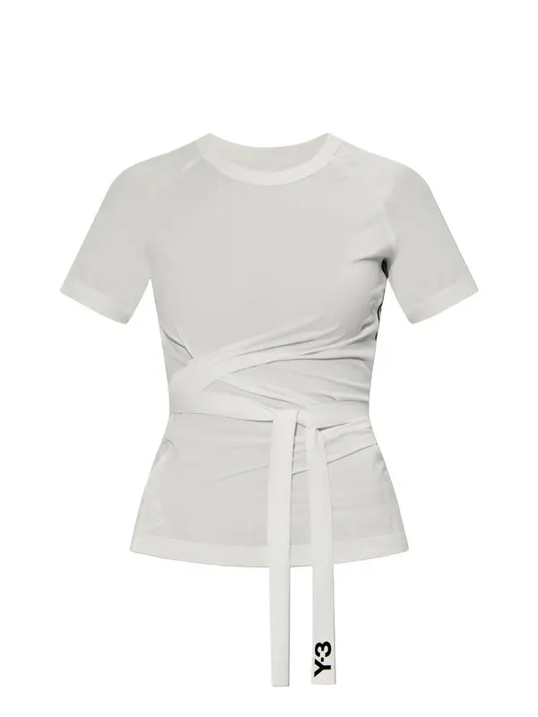 Y3 T-shirt With Drawstring Detail - White