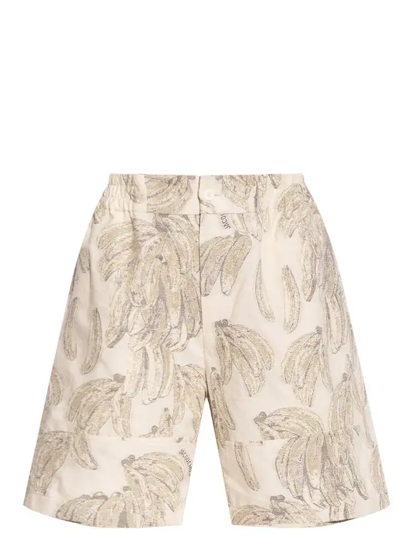 Jacquemus Patterned Cotton Shorts - Cream