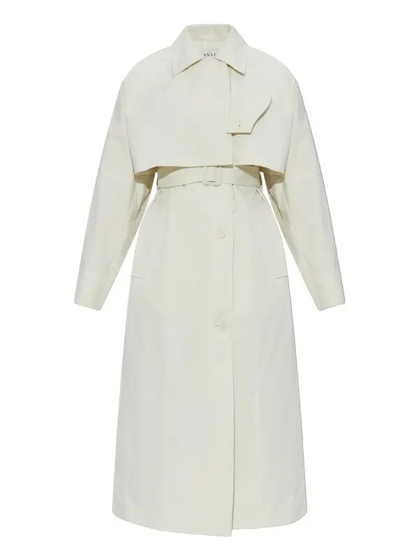 LANVIN Belted Cotton Trench Coat - Cream