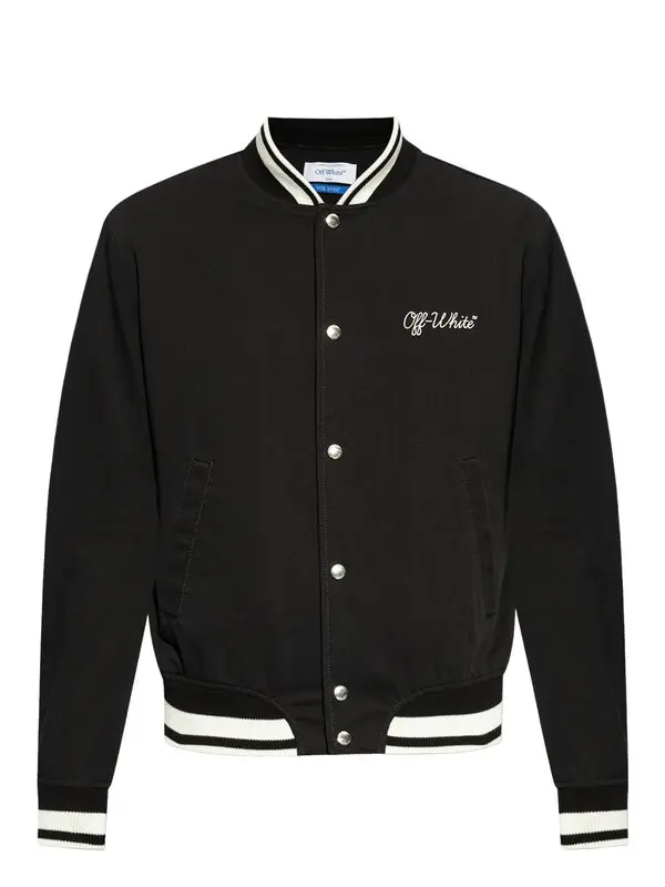 Off-White Cotton Bomber Jacket - Black