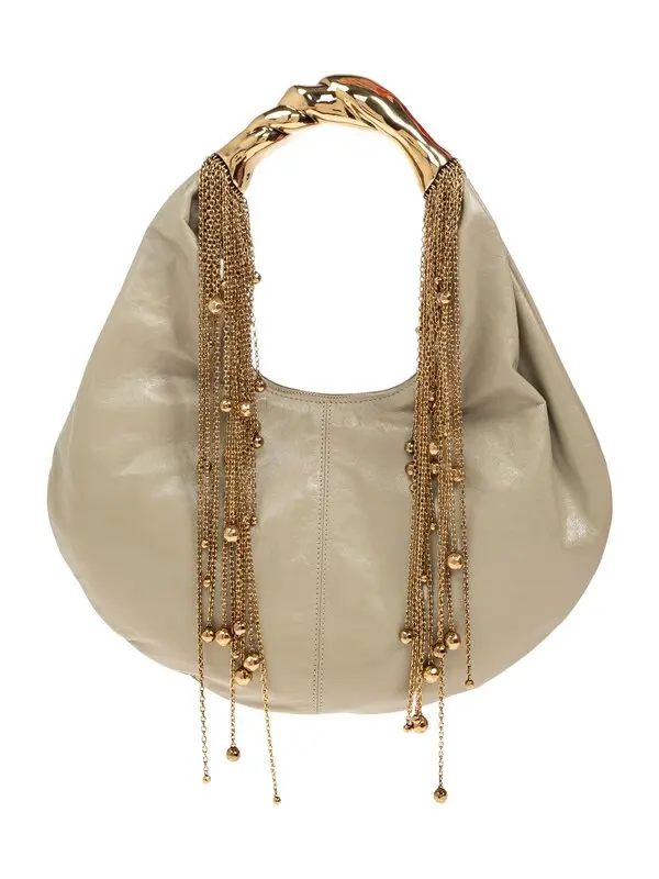 Chloé Leather Hobo Bag With Gold Hardware - Grey