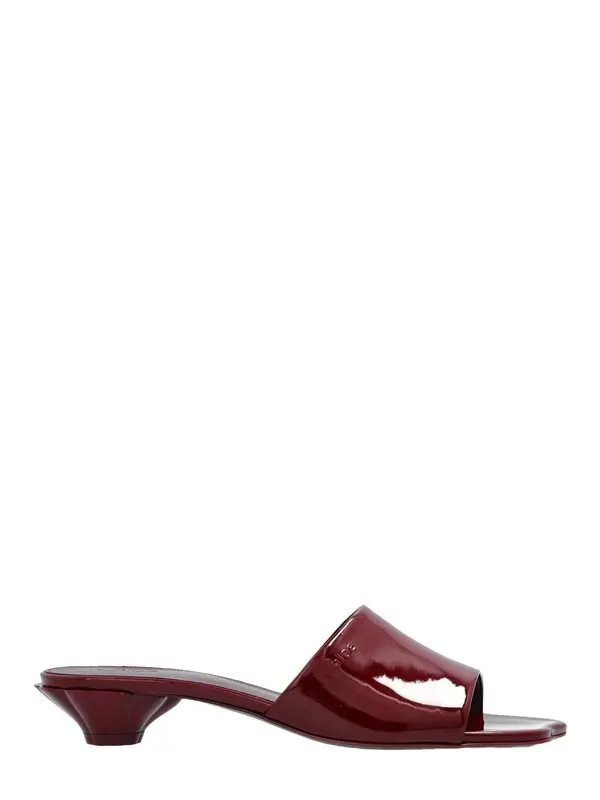 Chloé Patent Leather Slides - Burgundy