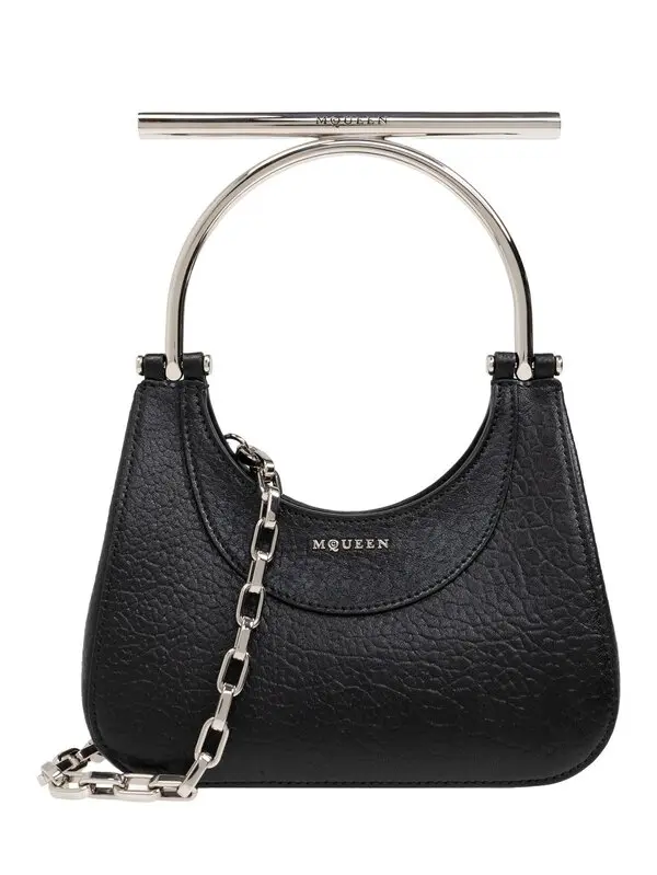 Alexander McQueen Shoulder Bag With Logo - Black