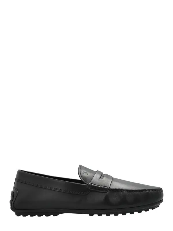 TOD’S Leather Penny Loafers - Black