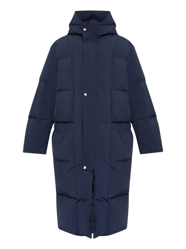 JIL SANDER Long Down Jacket - Navy Blue