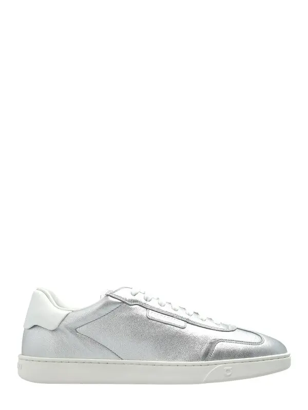 FERRAGAMO Athena Leather Sneakers - Silver