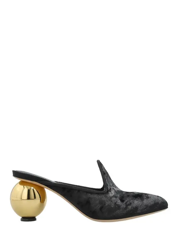 FERRAGAMO Tasha Heeled Mules - Black