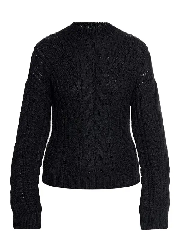 Moncler Cable Knit Turtleneck Sweater - Black