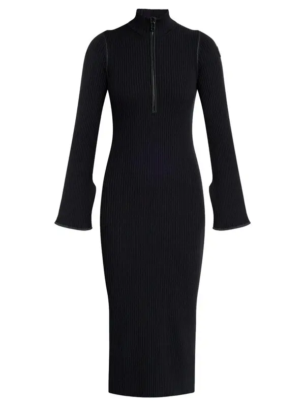Moncler Tricot Knit Midi Dress - Black