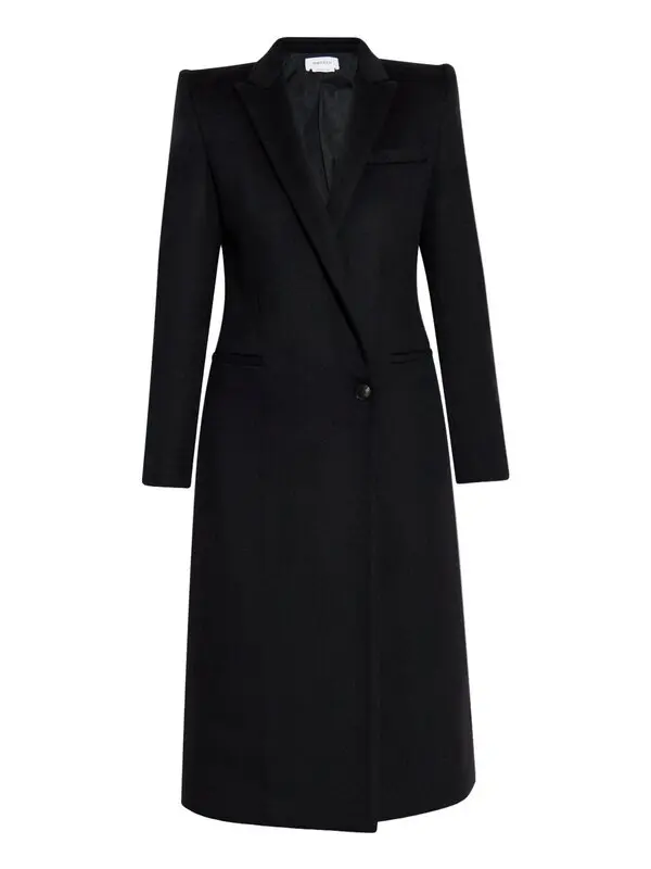 Alexander McQueen Wool And Cashmere Coat With Chain Detail - Black