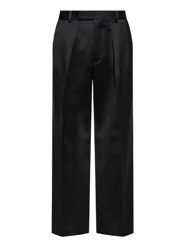 Amiri Pleated Wool-viscose Trousers - Black