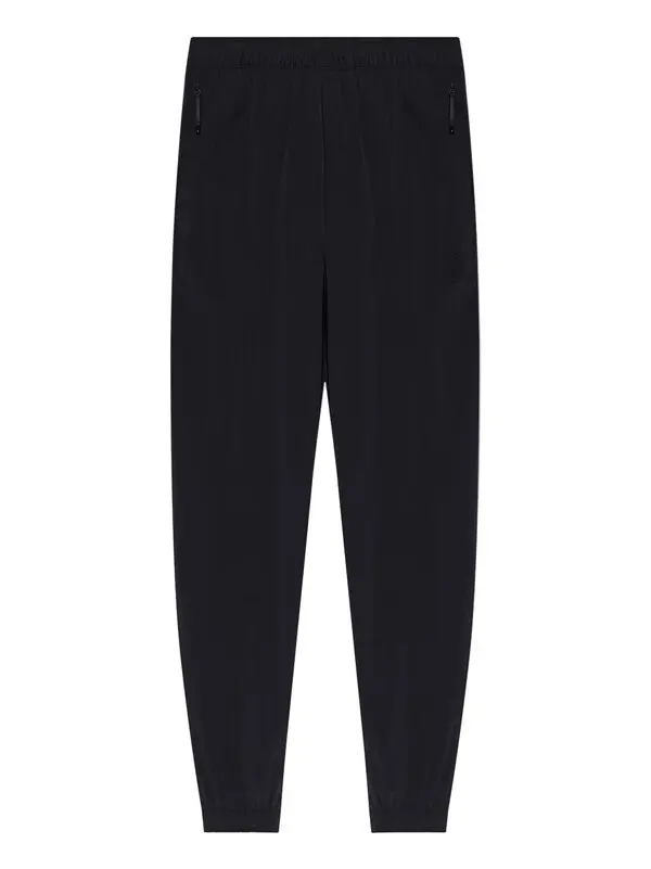 Moncler Trousers With Logo Patch - Black