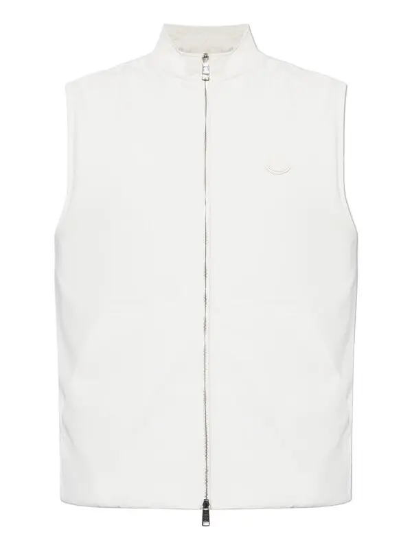 Moncler Reversible Vest With Logo Patch - White