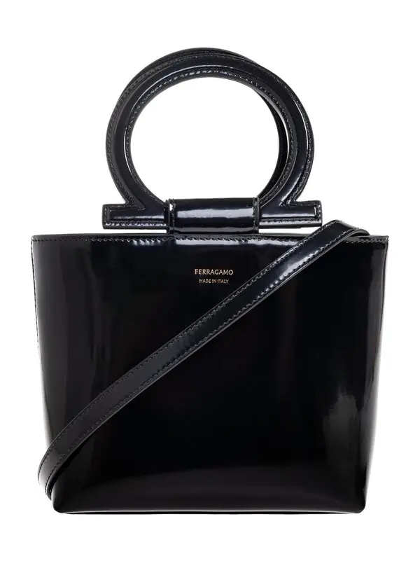 FERRAGAMO Lacquered Handbag - Black