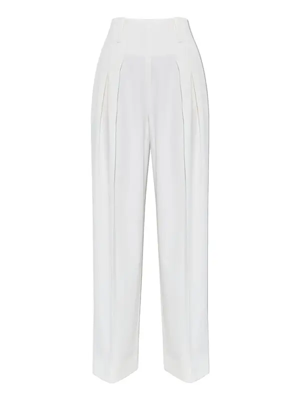 Victoria Beckham Pleated High-waisted Trousers - White