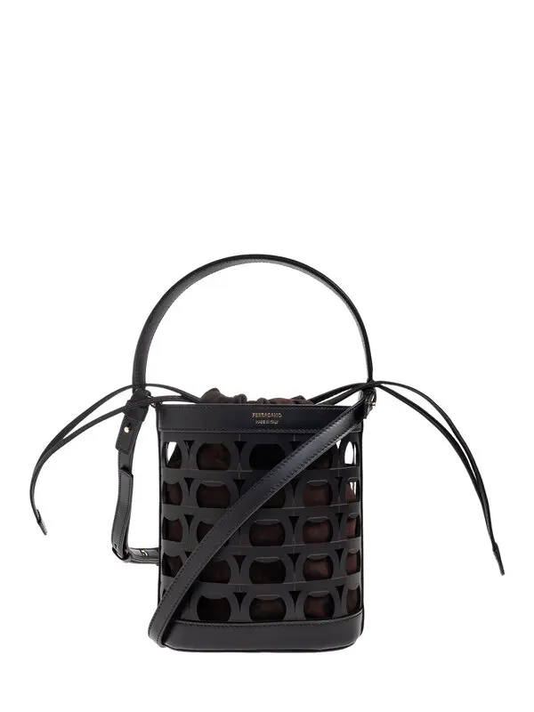 FERRAGAMO Handheld Bucket Bag - Black