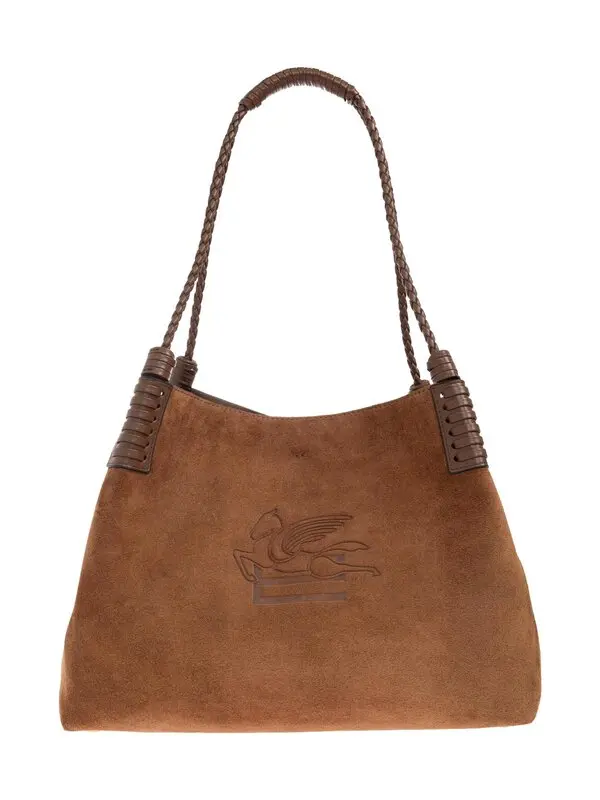 Etro Braided Handle Shoulder Bag - Brown