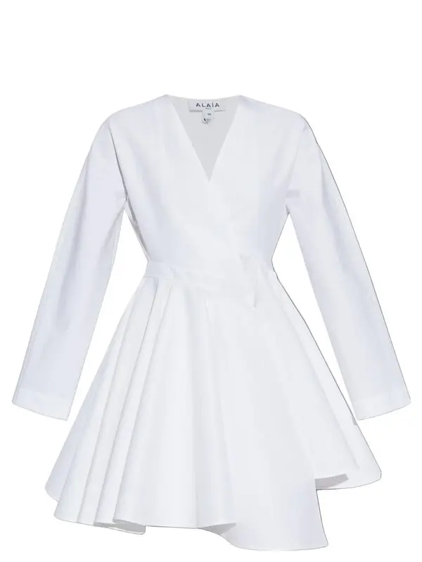 Alaïa Wrap Cotton Dress - White