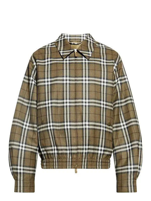 Burberry Wool Bomber Jacket - Green