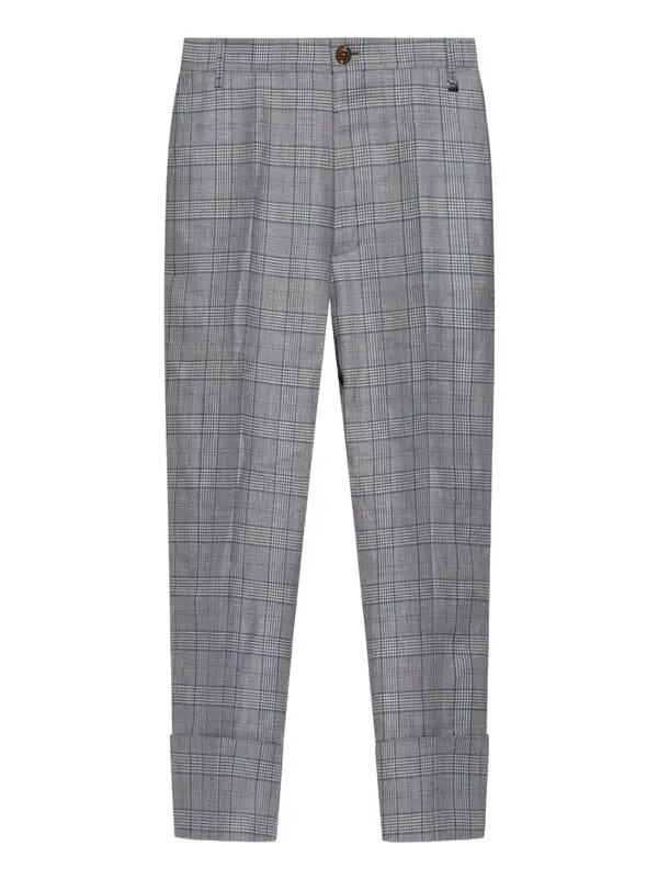 VIVIENNE WESTWOOD Pleated Linen And Wool Trousers - Grey