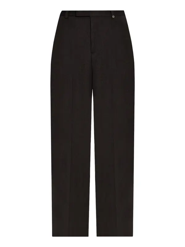 Burberry Pleated Wool Trousers - Brown
