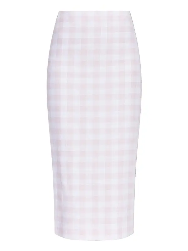 LoveShackFancy Biselle Linen Midi Skirt - Pink