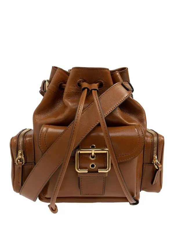 Chloé Bucket Bag With Gold Buckle And Adjustable Shoulder Strap - Brown