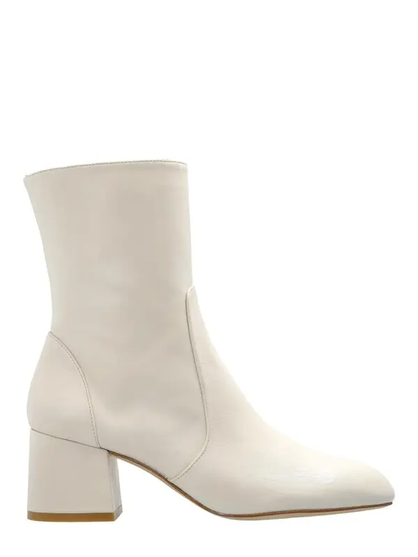 STUART WEITZMAN Essentialist Heeled Ankle Boots - Cream