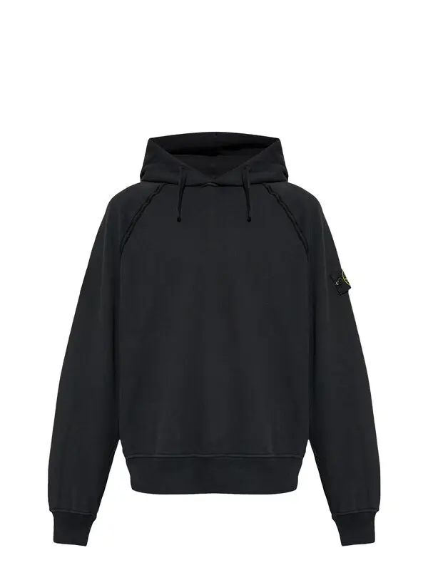 Stone Island Logo Cotton Sweatshirt - Black