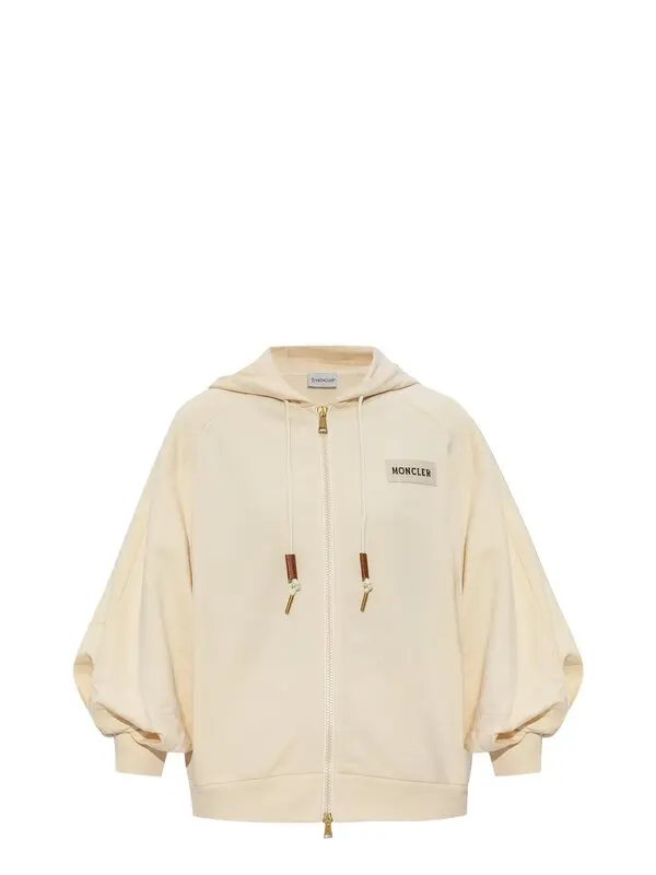 Moncler Logo Patch Cotton Sweatshirt - Cream