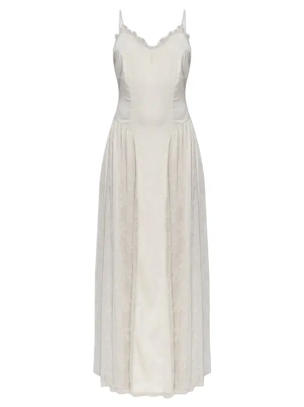 ROTATE BY BIRGER CHRISTENSEN Dress With Lace Inserts - White