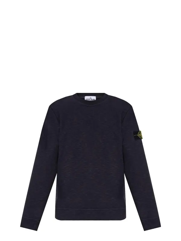 Stone Island Sweatshirt With Compass Patch - Navy Blue